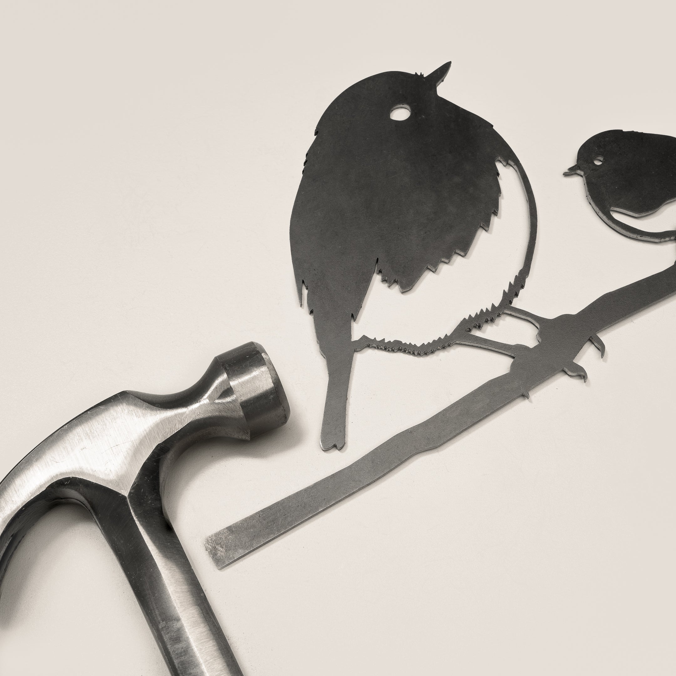 Le Rouge-Gorge Et Son Oisillon Metalbird | Art pour le jardin, fabriqué ...